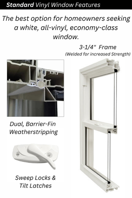 Standard Vinyl Double Hung Windows | WholesaleVinylWindows.com